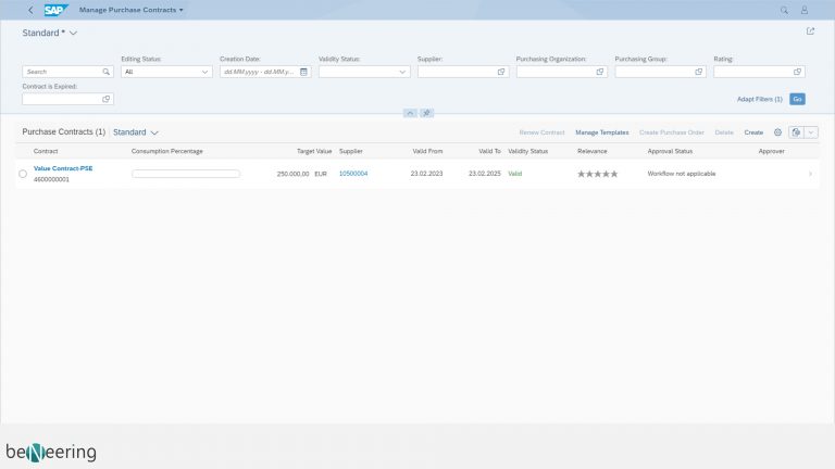 SAP Contract Management in S/4HANA